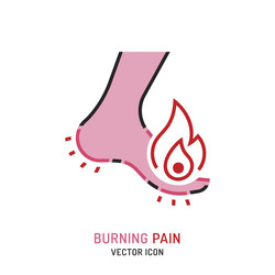 Foot pain type sign editable Royalty Free Vector Image