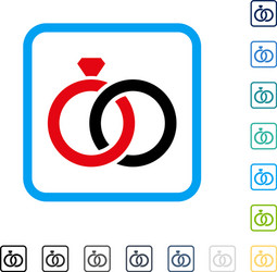 Gem rings rounded icon Royalty Free Vector Image