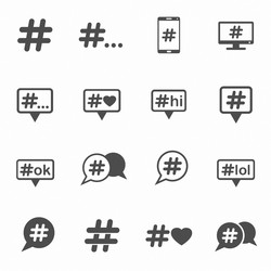 Various color hashtags isolated Royalty Free Vector Image