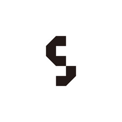 Letter cs square geometric symbol simple logo Vector Image