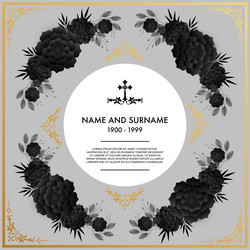 Memorial funeral card templates with flowers Vector Image
