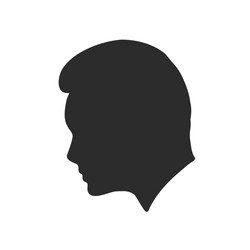 Outline side profile a human male head Royalty Free Vector