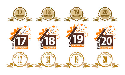 18 year ribbon anniversary Royalty Free Vector Image
