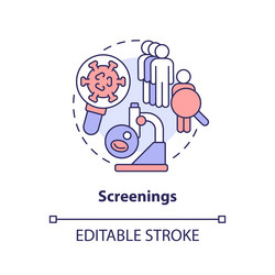 Screenings blue concept icon Royalty Free Vector Image