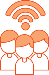 Teamwork people avatars with wifi signal Vector Image