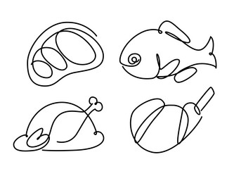 Fish continuous line drawing Royalty Free Vector Image