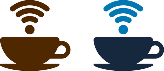 Wifi coffee logo design isolated Royalty Free Vector Image