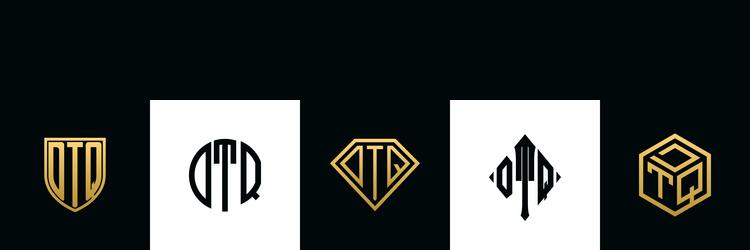 Initial letters dmk logo designs bundle Royalty Free Vector