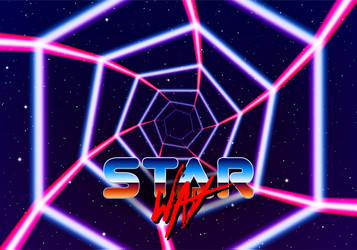 Neon tunnel in space with 80s styled lazer lines Vector Image