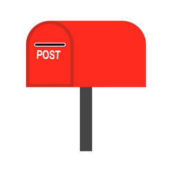 Red mailbox icon or post box Royalty Free Vector Image