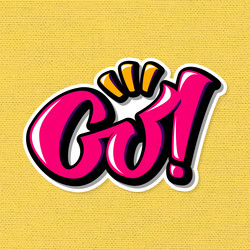 Sticker go word Royalty Free Vector Image - VectorStock