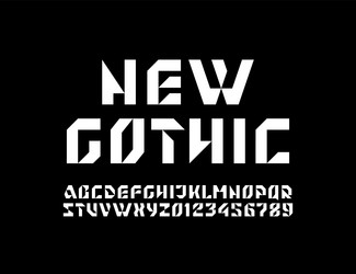 Technical font industrial modern alphabet Vector Image