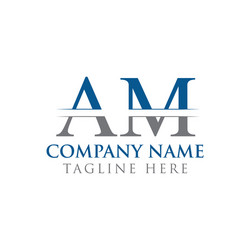 Modern AM Letter Logo - Creative Typography Vector Image