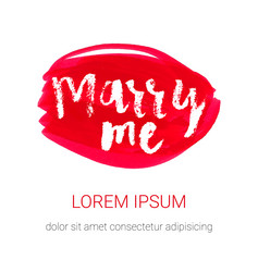 Marry me hand lettering marriage and wedding Vector Image