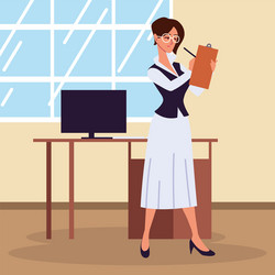 Personal assistant working Royalty Free Vector Image