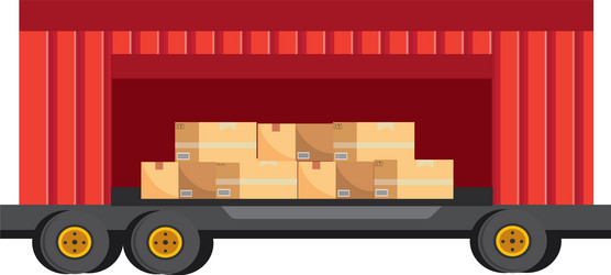 Cargo truck vehicle container cartoon Royalty Free Vector