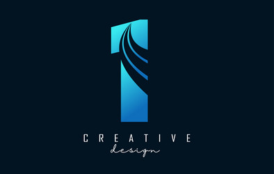 Colorful creative number 1 logo with leading Vector Image