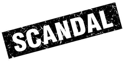 Square grunge black scandal stamp Royalty Free Vector Image