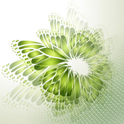 Abstract green background with butterfly Vector Image