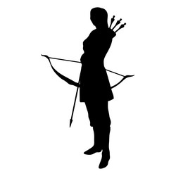 Girl archer jumping pose silhouette high quality Vector Image