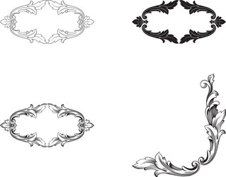 Decorative oval vintage frame Royalty Free Vector Image