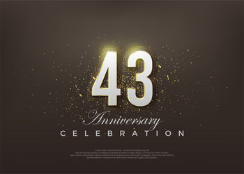 43rd anniversary number luxury gold background Vector Image
