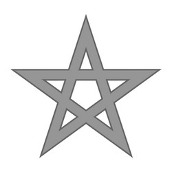 Pentagram symbol icon on white Royalty Free Vector Image