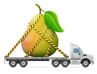 Road transportation of apple fruit Royalty Free Vector Image