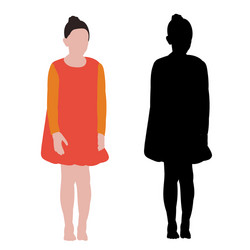 White background dancing girl no face flat style Vector Image