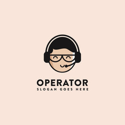 Assistance logo icon operator template Royalty Free Vector