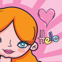 Girl saying hello cartoon Royalty Free Vector Image