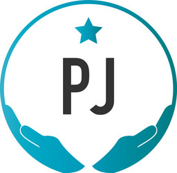 Initial letter jp creative health logo company Vector Image