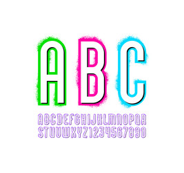 Spray graffiti font alphabet street art letters Vector Image