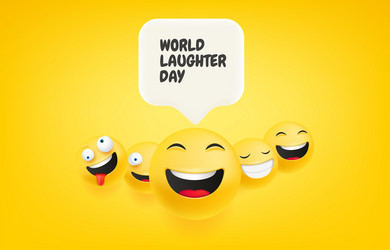 Laughing emoji social media message background Vector Image
