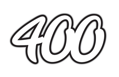 Black and white number 400 logo icon design Vector Image