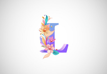 Letter L Flowers Drawing Vector Images (75)