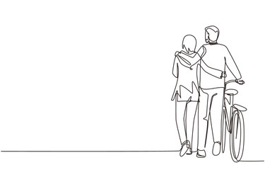 Single continuous line drawing back view Vector Image