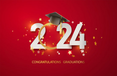 2024 graduate college red high school Royalty Free Vector