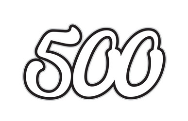 Black and white number 500 logo company icon Vector Image