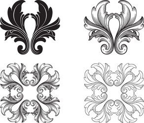 Baroque set of vintage elements Royalty Free Vector Image