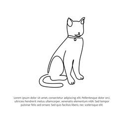 Cat line design simple animal silhouette Vector Image