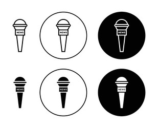 Microphone press icon set news reporter mike logo Vector Image