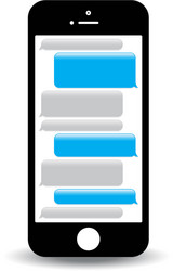 Mobile phone screen messaging text boxes empty Vector Image