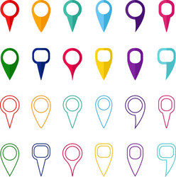 Flat map markers with numbers Royalty Free Vector Image