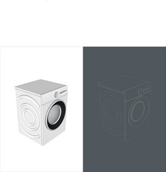 Washing machine wireframe blueprint mockup Vector Image