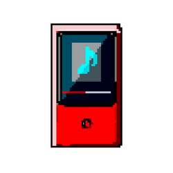 Music hifi mp3 player game pixel art Royalty Free Vector