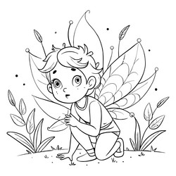 Fairy tale line art for coloring book Royalty Free Vector
