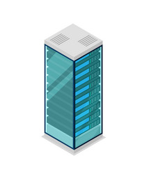Isometric server rack Royalty Free Vector Image