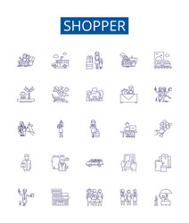 Customer line icons signs set design collection Vector Image