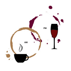 Am pm icon morning coffee time evening wine time Vector Image